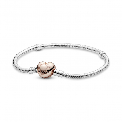 Pandora Moments Heart Clasp Snake Chain Bracelet – Stylee