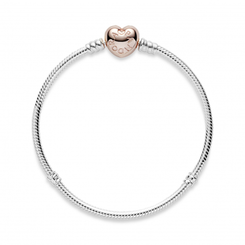 Pandora Moments Heart Clasp Snake Chain Bracelet – Stylee