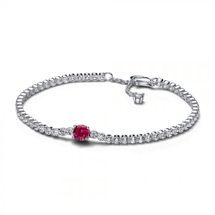 Red Sparkling Round Pavé Tennis Bracelet – Stylee