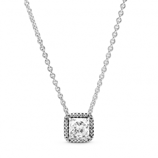 Square Sparkle Halo Necklace – Stylee